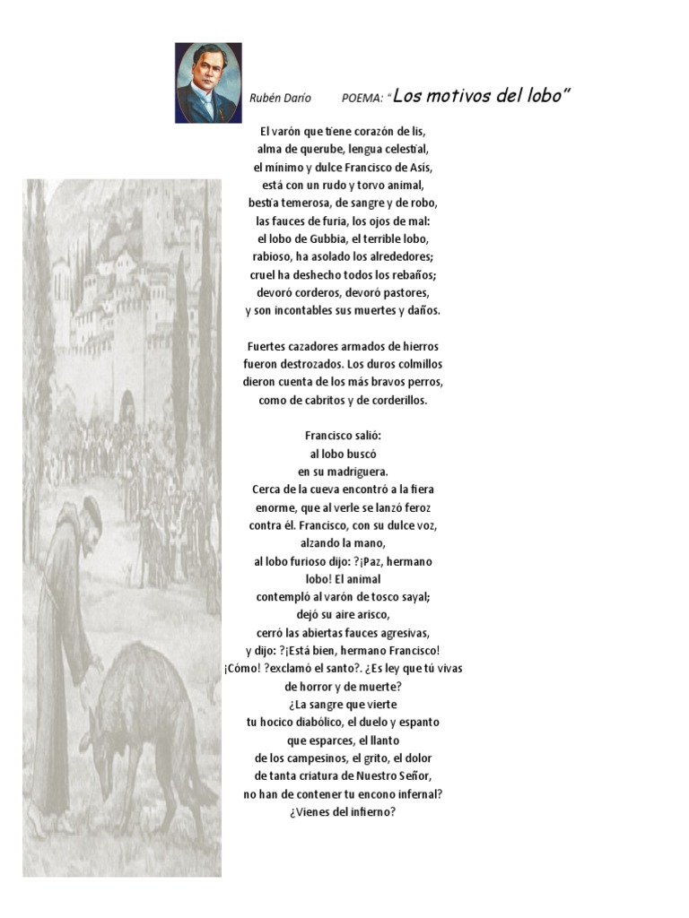 Rubén Darío Los Motivos Del Lobo Poema | PDF