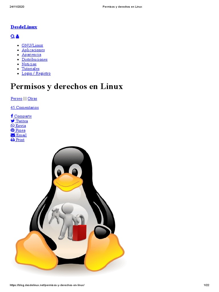 Permisos y Derechos en Linux (1) J | PDF | Archivo de computadora ...
