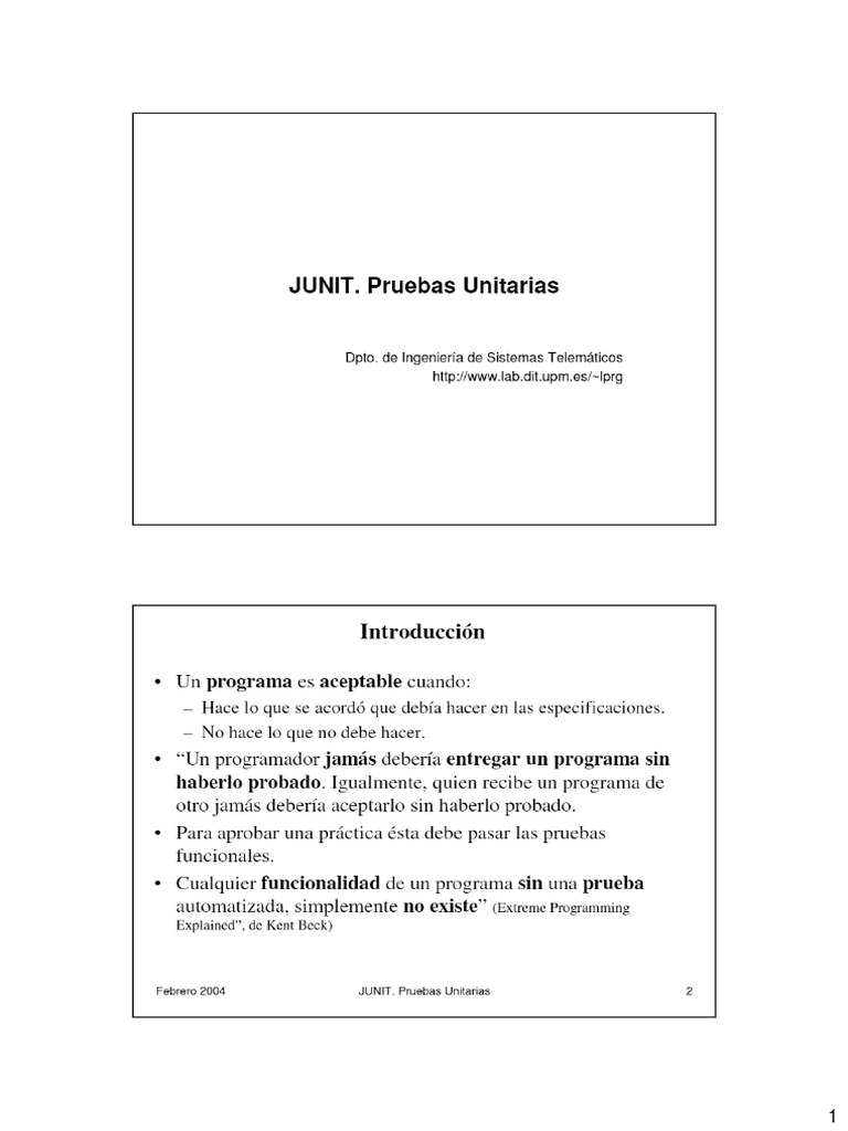 JUNIT Presentación Upm | PDF