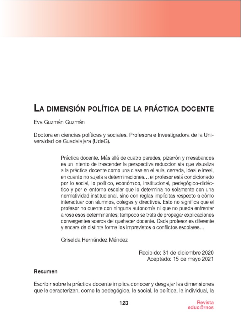La Dimension Politica de La Practica Docente | PDF | Método de ...