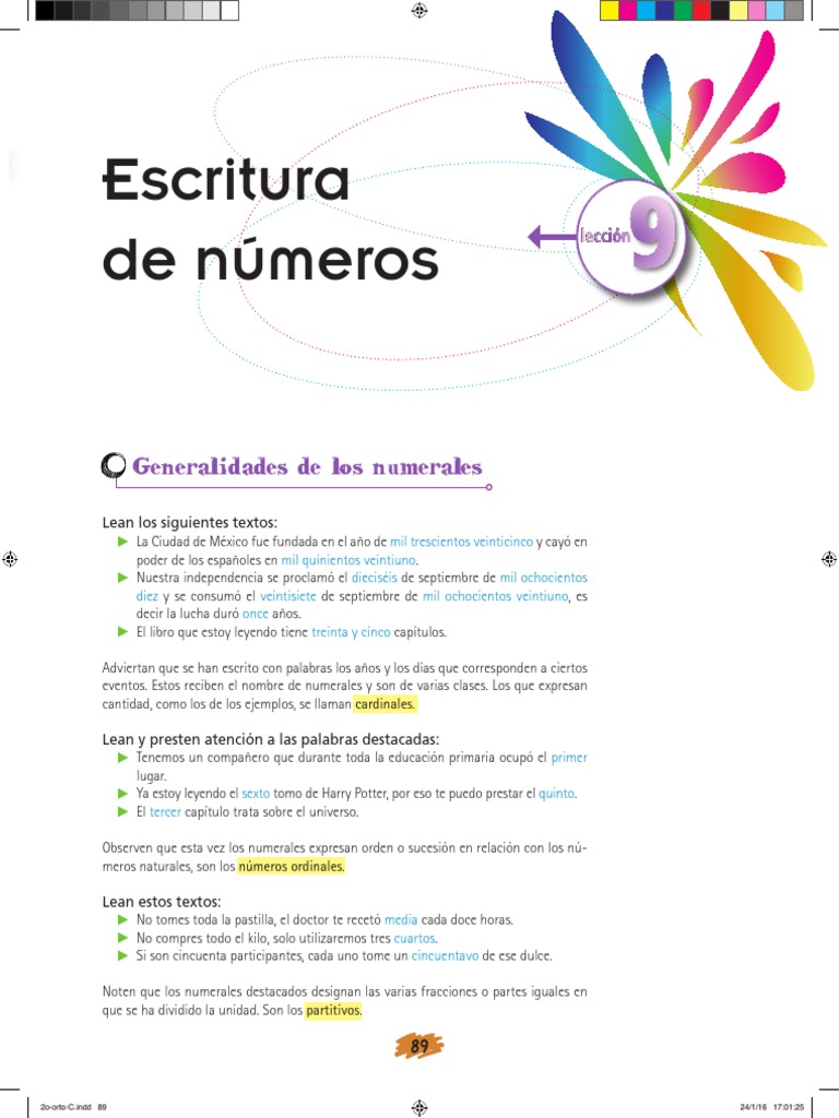 Escritura y uso de numerales (cardinales y ordinales) | PDF | Adjetivo ...