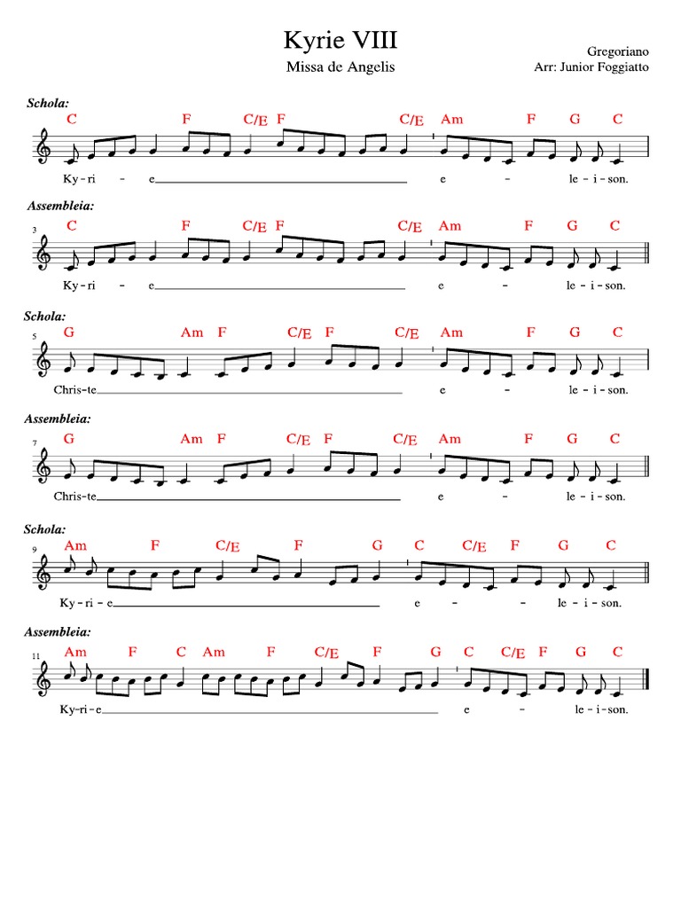 Kyrie VIII - Missa de Angelis | PDF