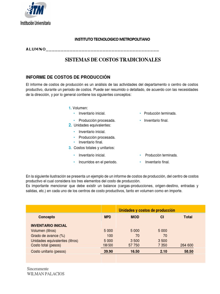 Costos Por Procesos Con Inventario Inicial y Final | PDF | Inventario | Gestión de la cadena de ...