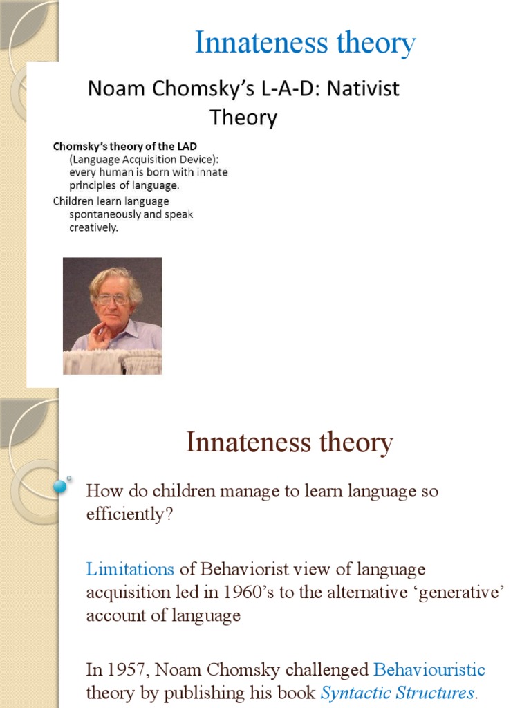 Innateness Theory | PDF | Language Acquisition | Applied Linguistics