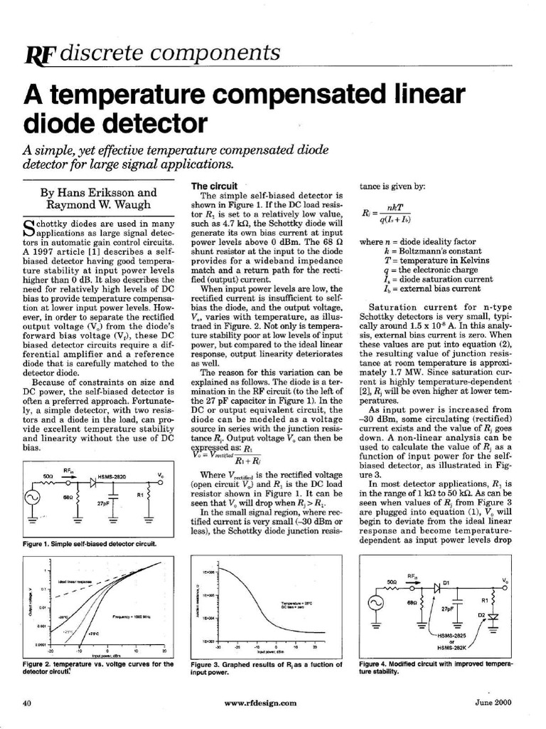 A Temperature Compensated Linear Diode Detector | PDF