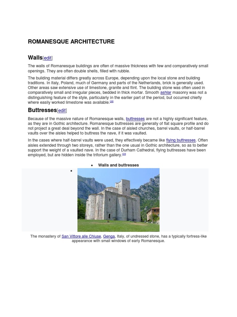 Romanesque Architecture: Walls and Arches | PDF | Art