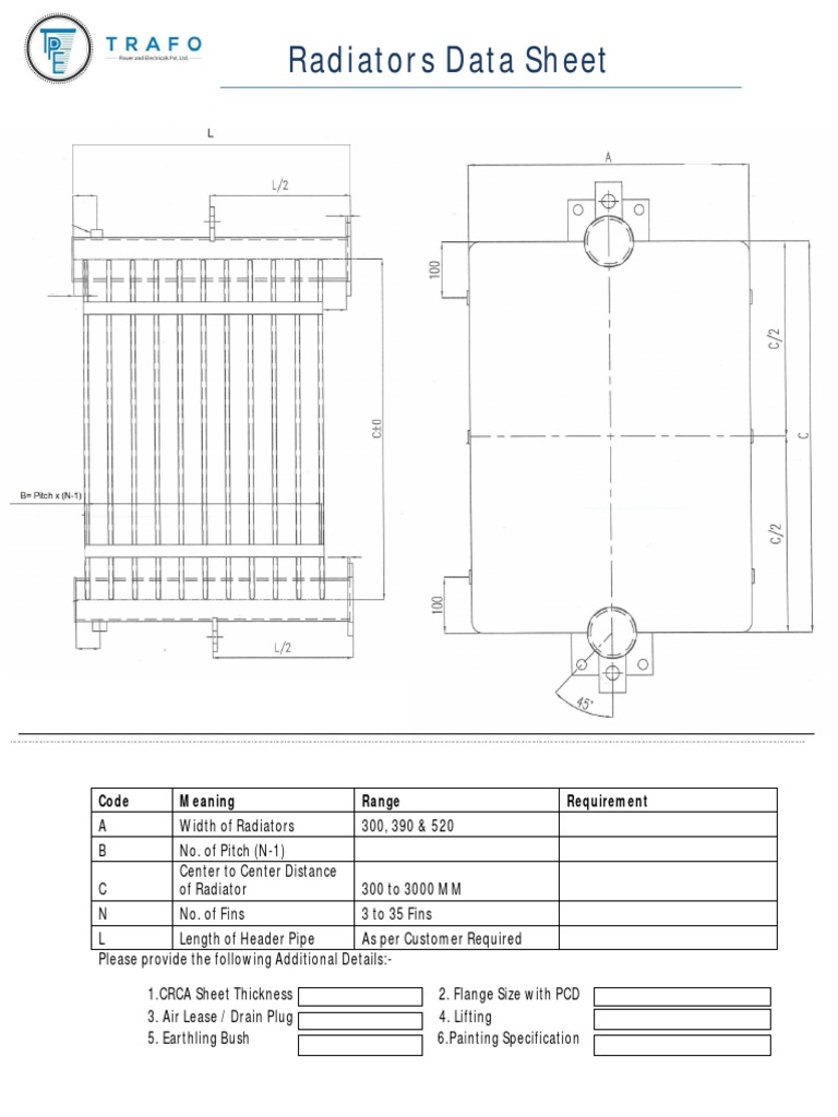 Radiators Data Sheet | PDF