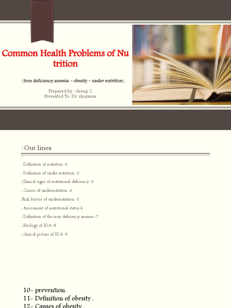 Common Health Problems of Nutrition | PDF | Human Nutrition | Malnutrition