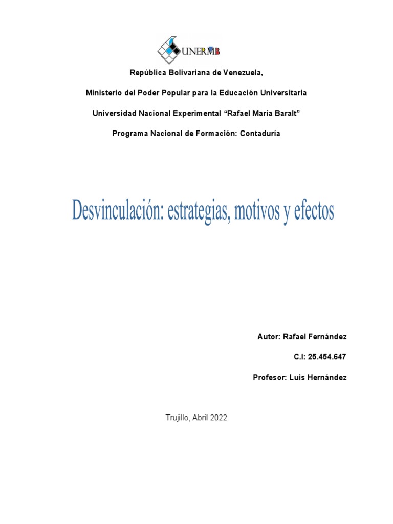 Desvinculación Estrategias, Motivos y Efectos | PDF | Gestión de recursos humanos | Economias