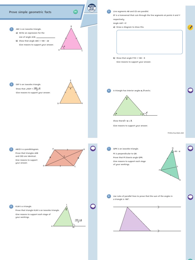 Prove Simple Geometric Facts: A) Draw A Diagram To Show This | PDF ...
