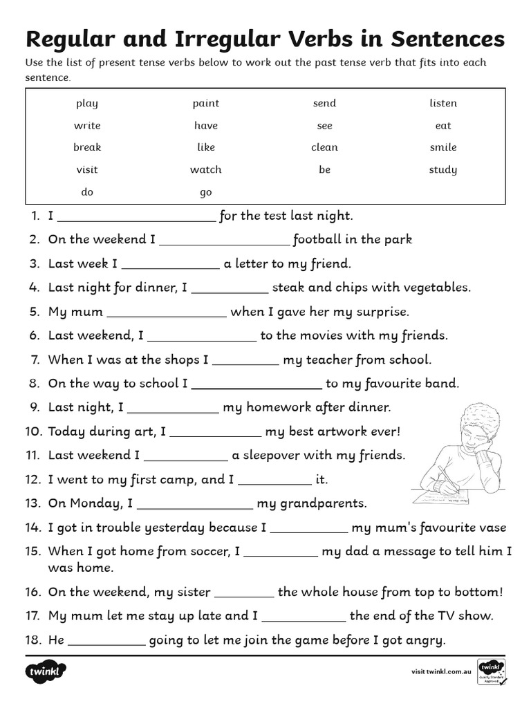Au L 1646809607b Regular and Irregular Verbs in Sentences Worksheet ...
