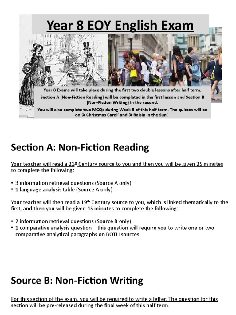 Year 8 EOY English Exam Overview | PDF | Cognition | Learning