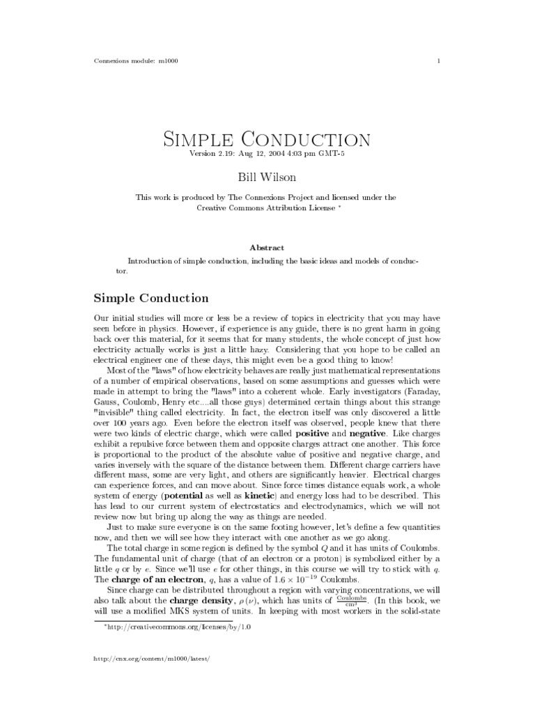 Simple conduction module introduces basic ideas and models | PDF ...