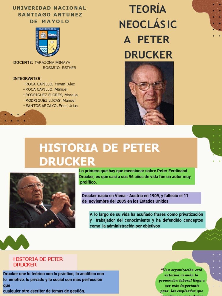 Teoría Neoclasica - Peter Drucker - Grupo 7 | PDF | Teoría