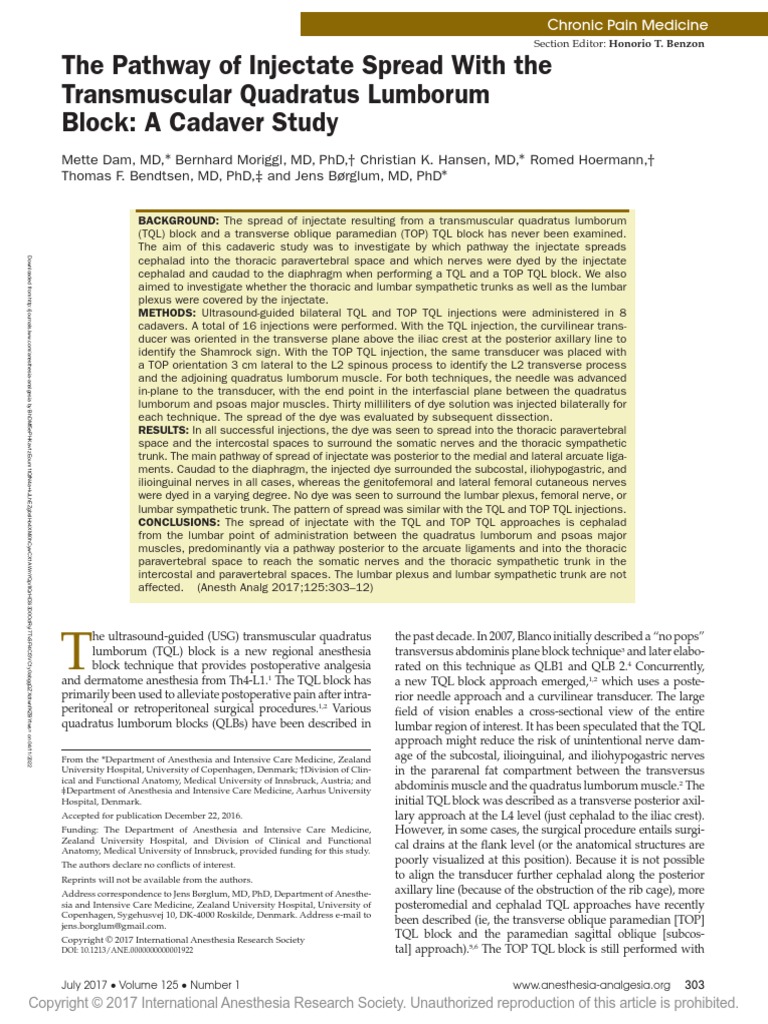 The Pathway of Injectate Spread With The.46 | PDF