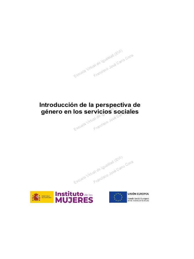 03 Introduccion de La Perspectiva de Genero en Los Servicios Sociales | PDF