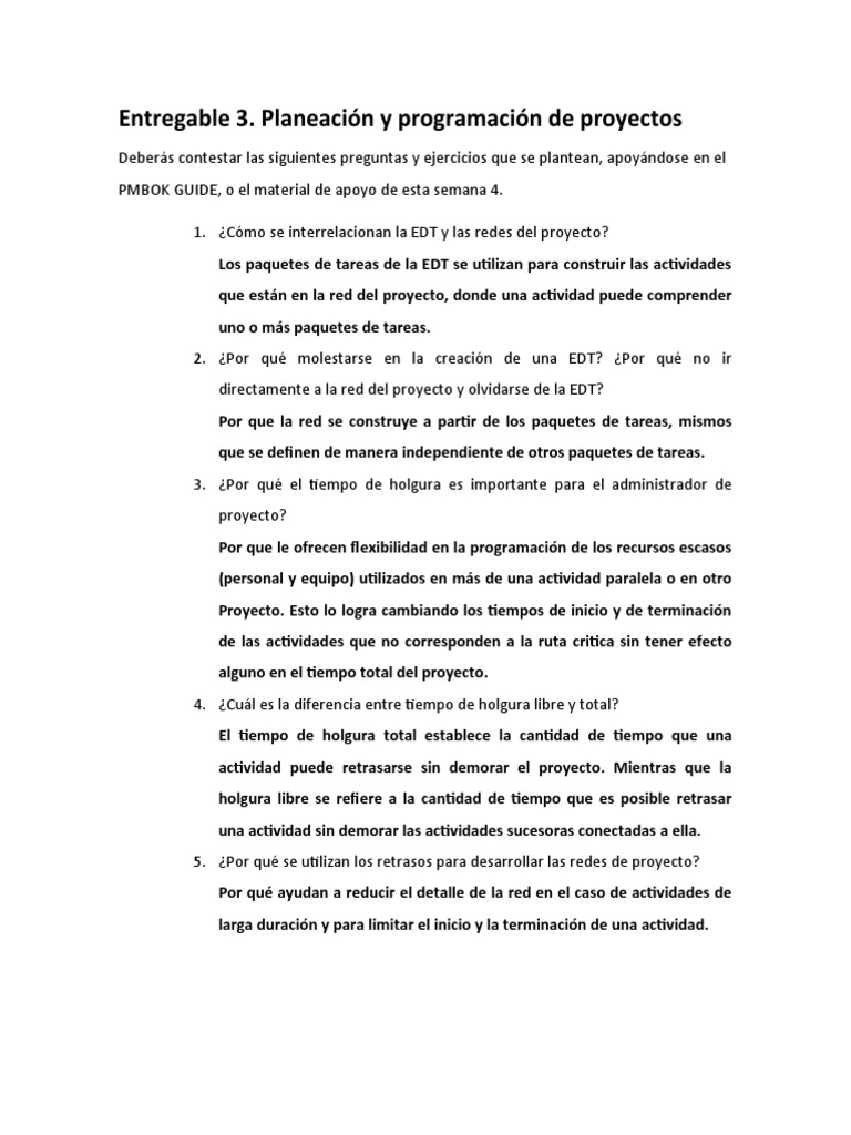 Entregable 3 Planeación de Proyectos, Semana 4 | PDF | Planificación