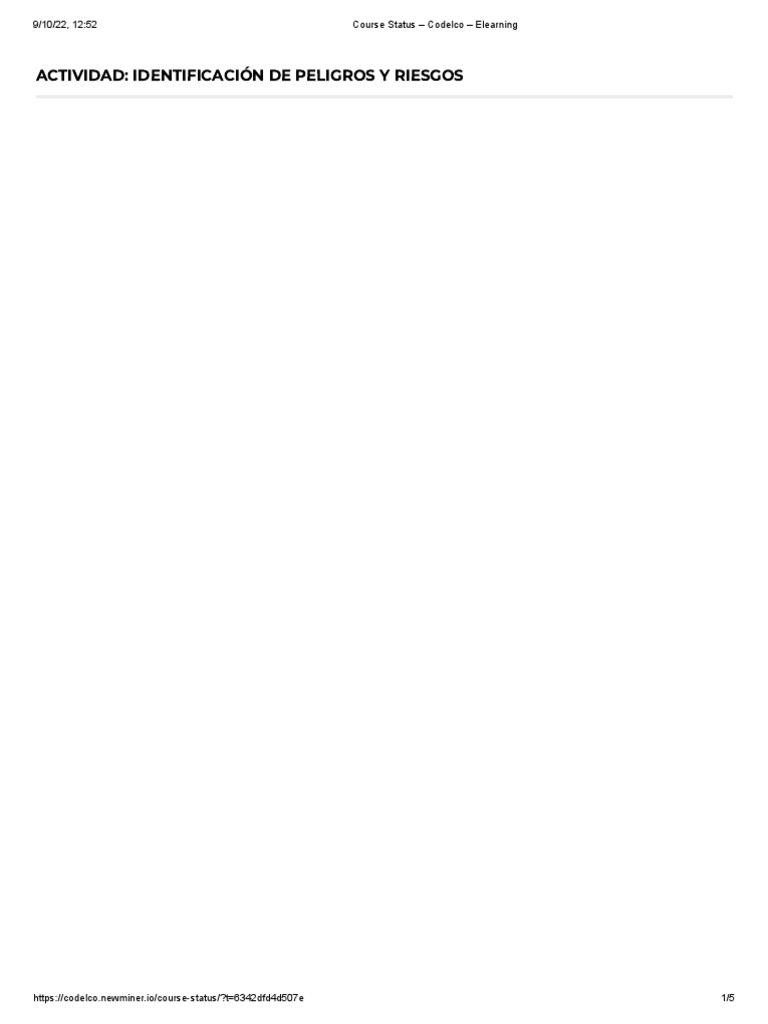 Course Status - Codelco - Elearning. Carga Suspendida - Correa Transportadora | PDF