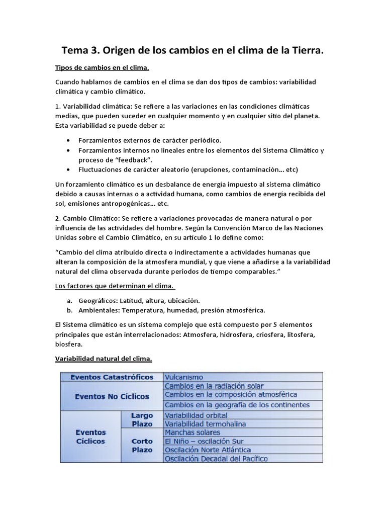 Tema 3 Clima | PDF | Gases de efecto invernadero | Clima