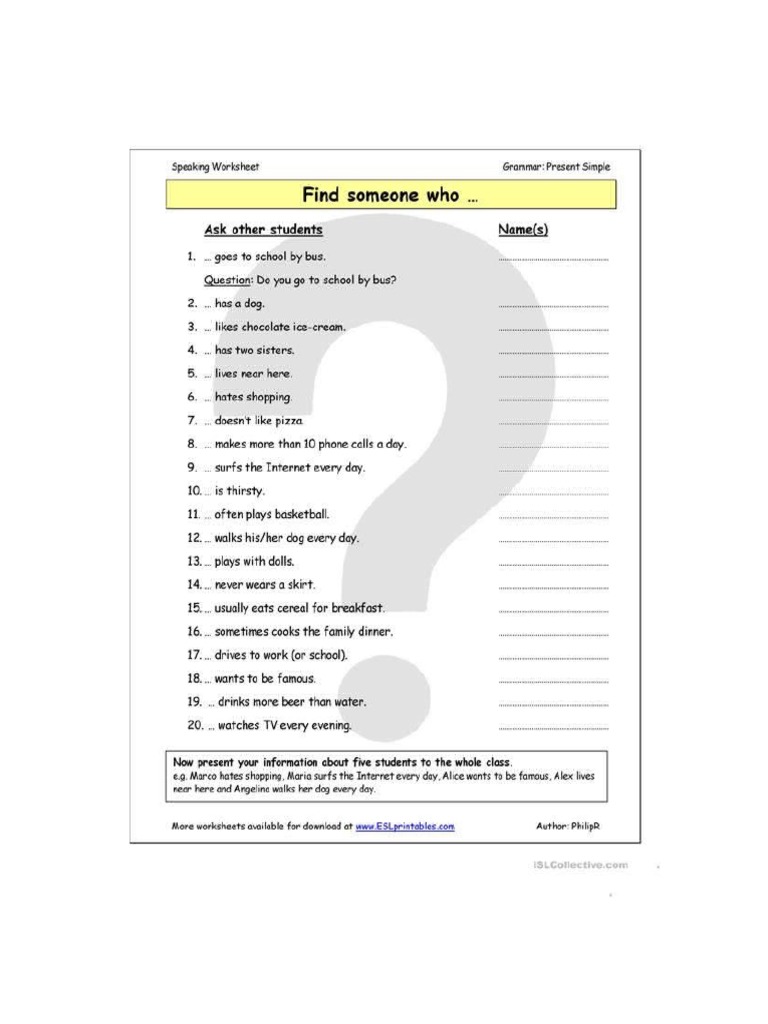 Find Someone Who | PDF