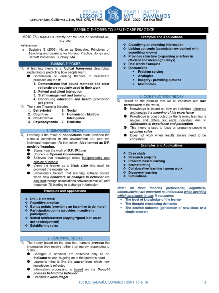 PST MLS Lesson 2 | PDF | Learning | Learning Theory (Education)