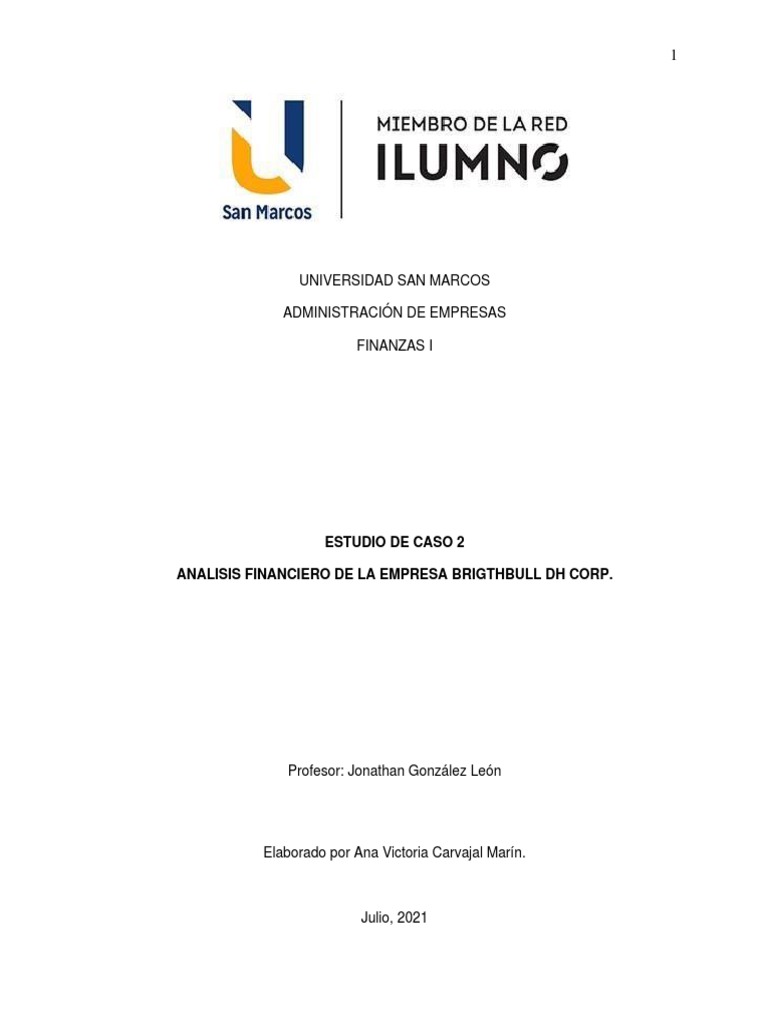 Análisis Financiero de Brigthbull DH Corp. | PDF | Capital de trabajo ...