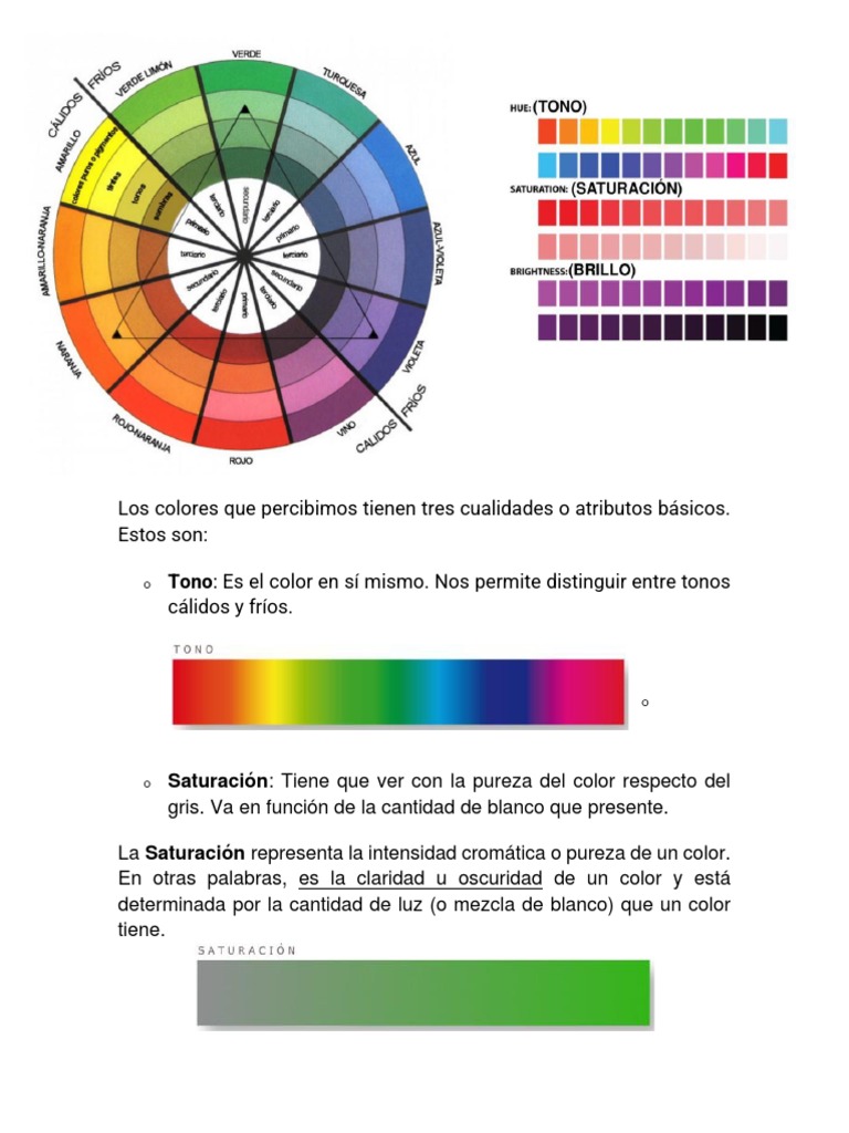EL COLOR 3 Tono Saturacion Luminosidad 3 | PDF | Color | Procesamiento ...