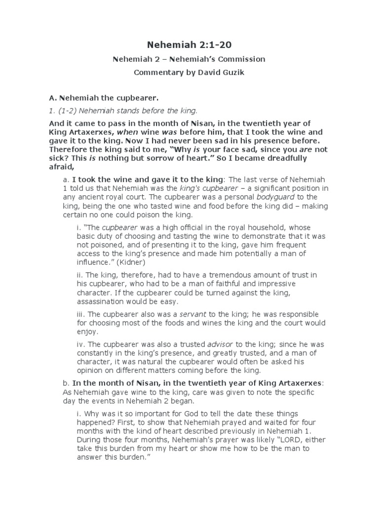 Nehemiah 2: Nehemiah's Commission Explained | PDF