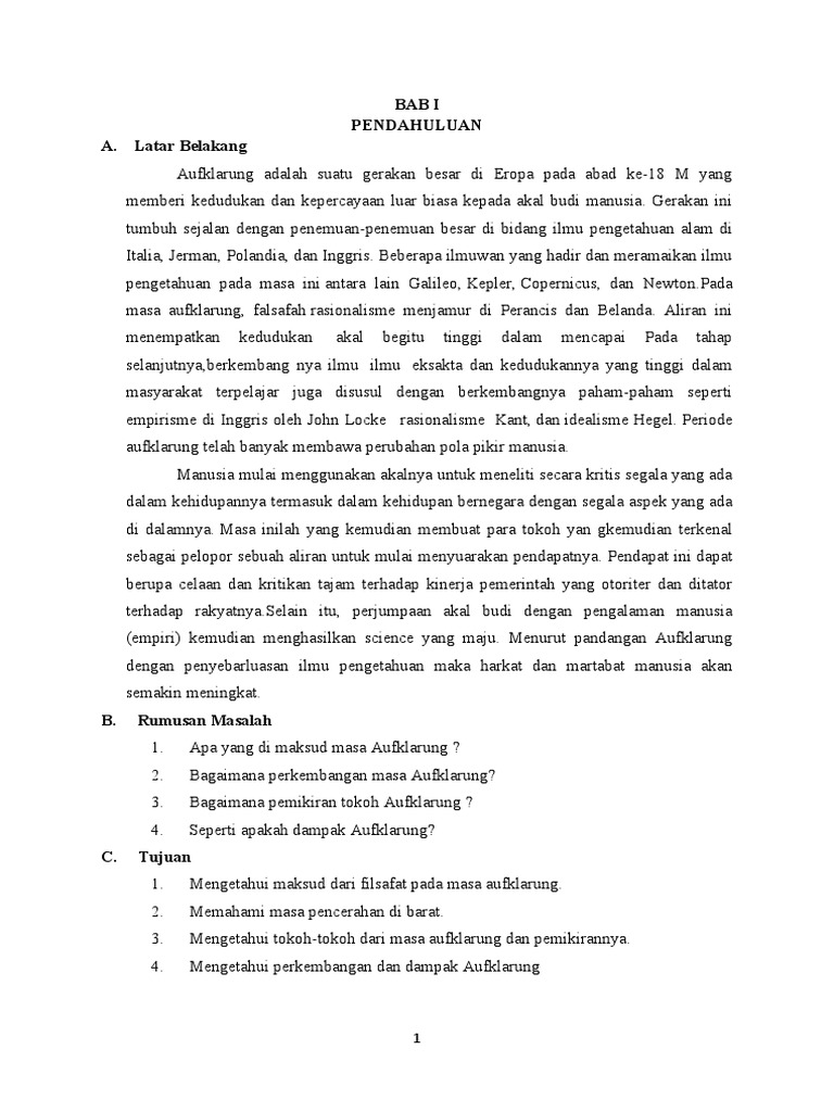 Perkembangan Masa Aufklarung | PDF