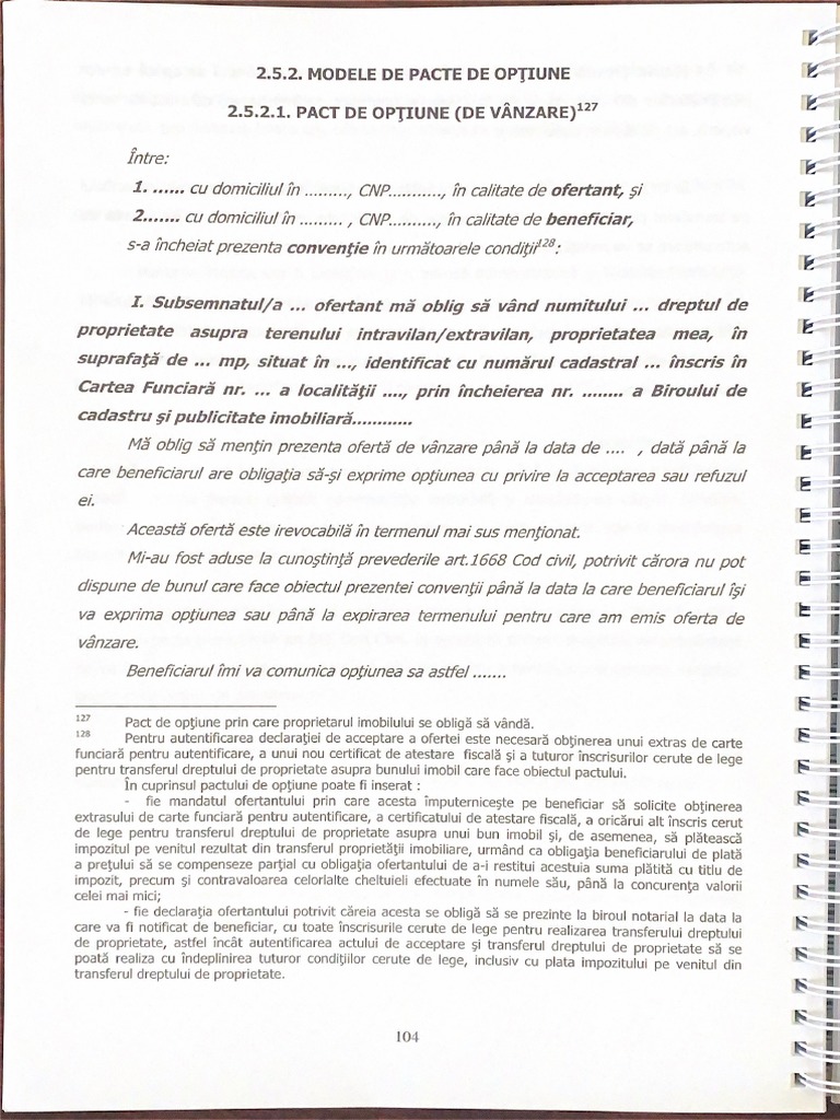 Model Pact de Optiune | PDF