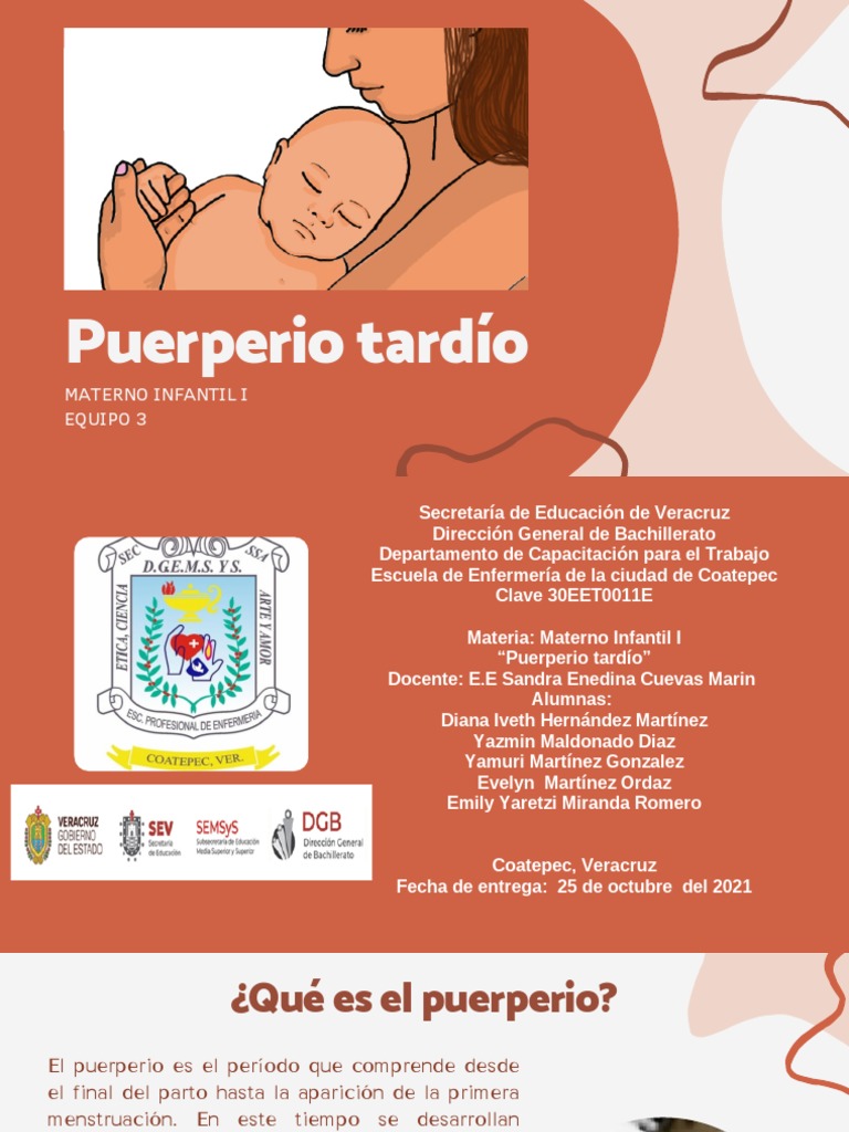 Puerperio Tardío | PDF | Parto | Periodo posparto