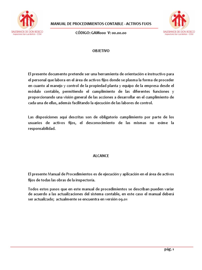 Manual de Procedimientos Contables - Activos Fijos | PDF | Contabilidad ... Manual de Procedimientos Contables - Activos Fijos | PDF | Contabilidad ...