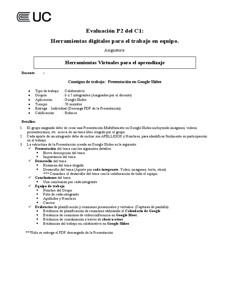 Consigna de La Evaluación P2 Del C1 | PDF | Crecimiento personal y profesional | Arte