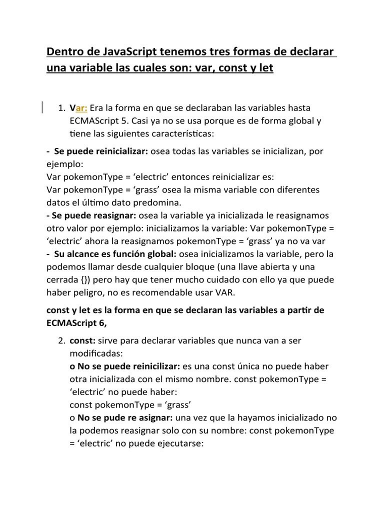 Javascript Let Const Var | PDF