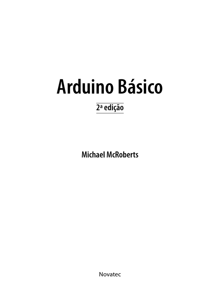 Arduino Básico 2 Edição Michael Mcroberts Novatec Pdf Arduino Janela Informática 4108