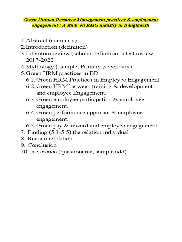 Green Human Resource Management Practices | PDF | Career & Growth ...