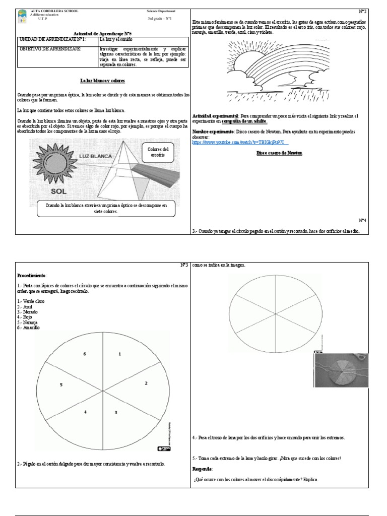 Guia de Aprendizaje N°5 Ciencias Naturales 3º | PDF | Color | Arco iris
