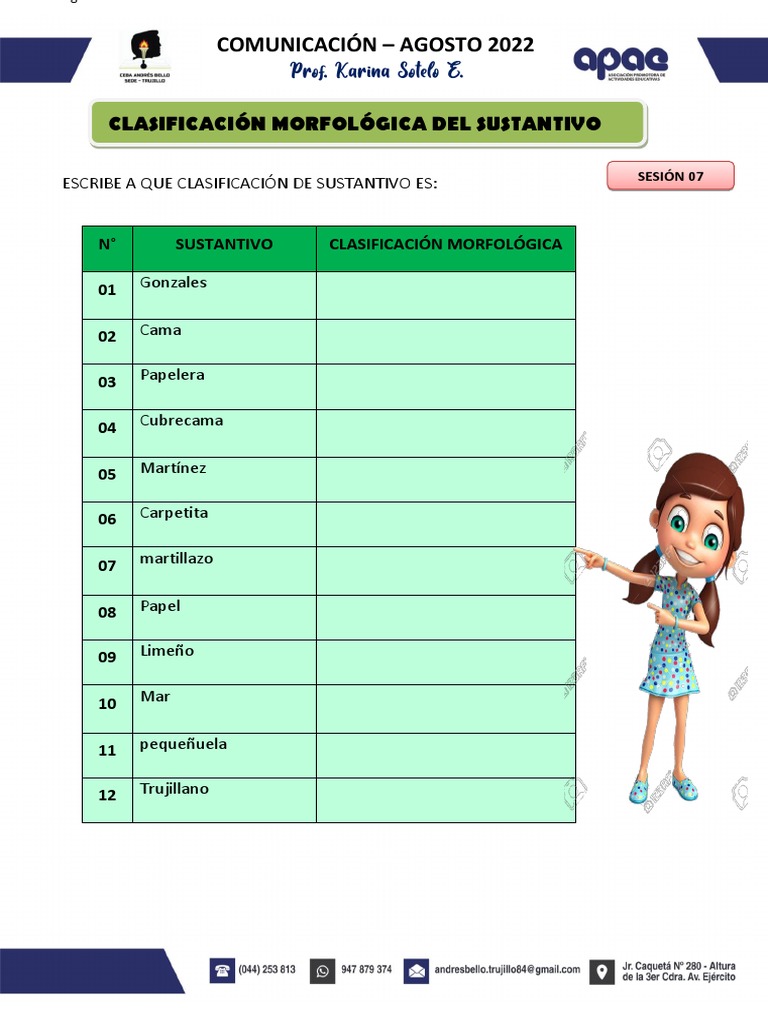 Sesión 08 - Ejercicios de Clasificación Morfológica | PDF