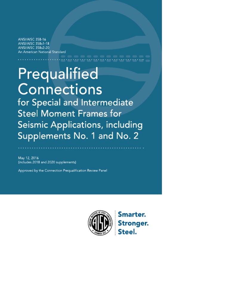 AISC 358-16 Prequal Seismic Steel Connections | PDF