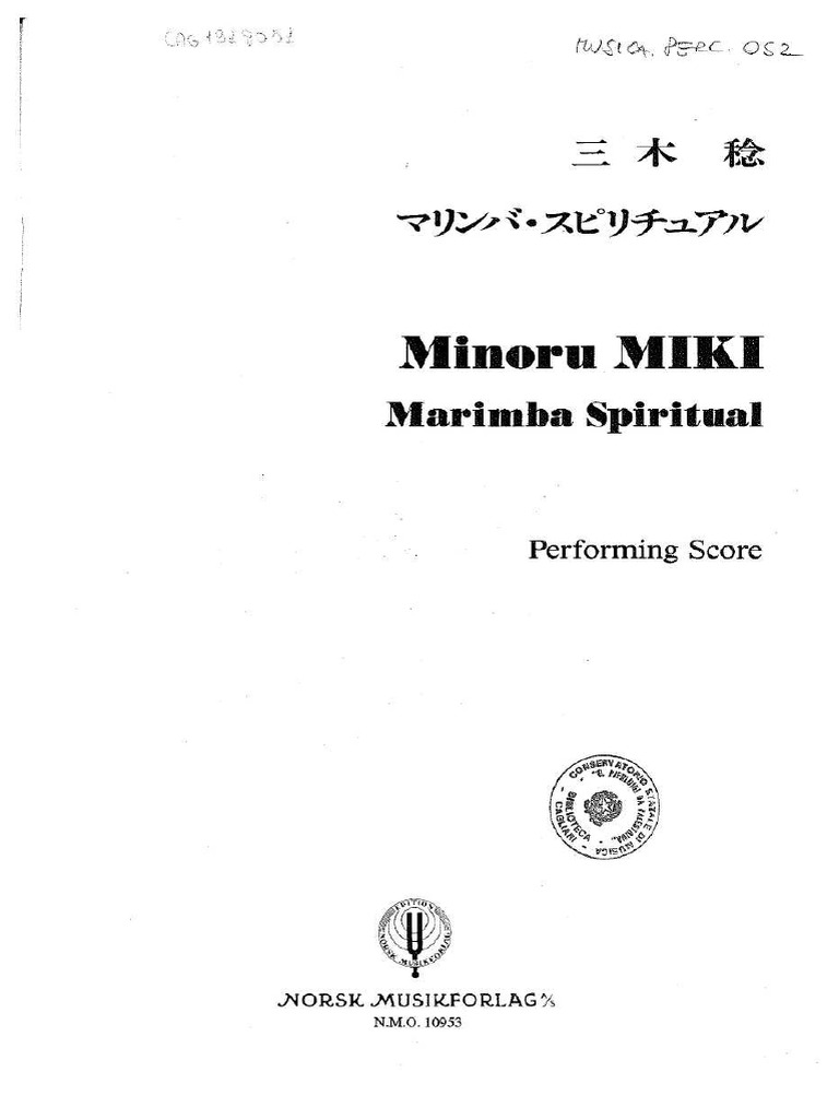 Ilide - Info Miki Minoru Marimba Spiritual PR | PDF
