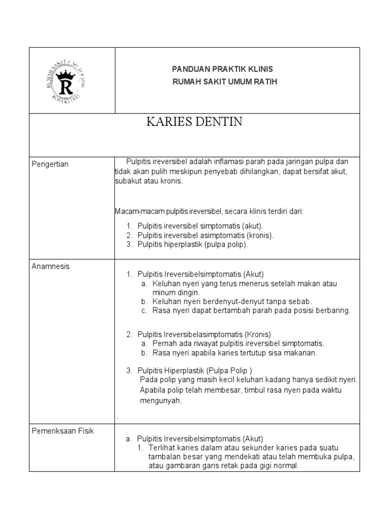 Pulpitis Ireversibel dan Polip Pulpa | PDF