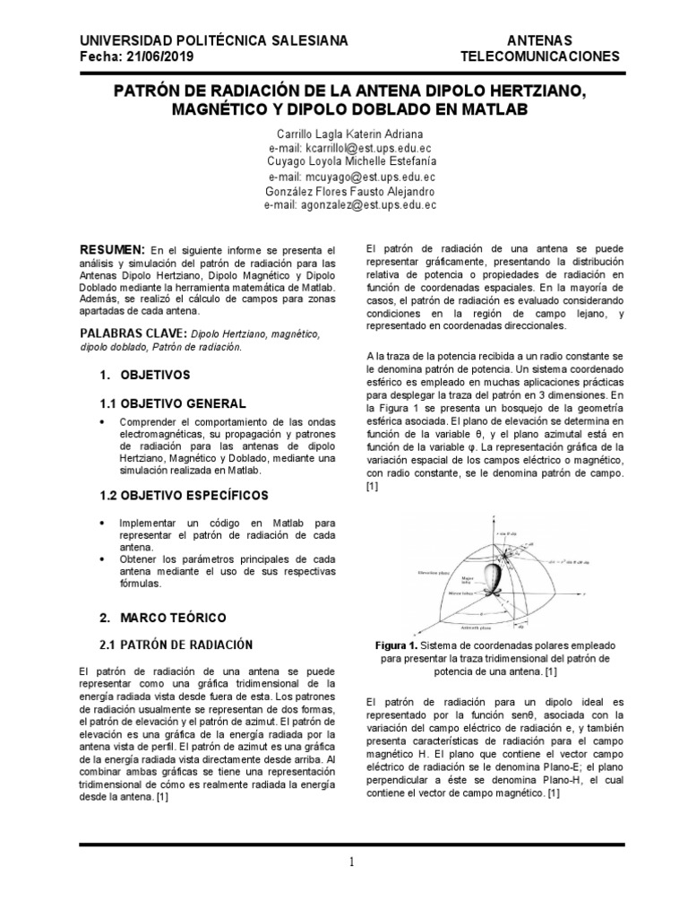 Análisis de Antenas Dipolo en Matlab | PDF | Antena (Radio) | Dipolo