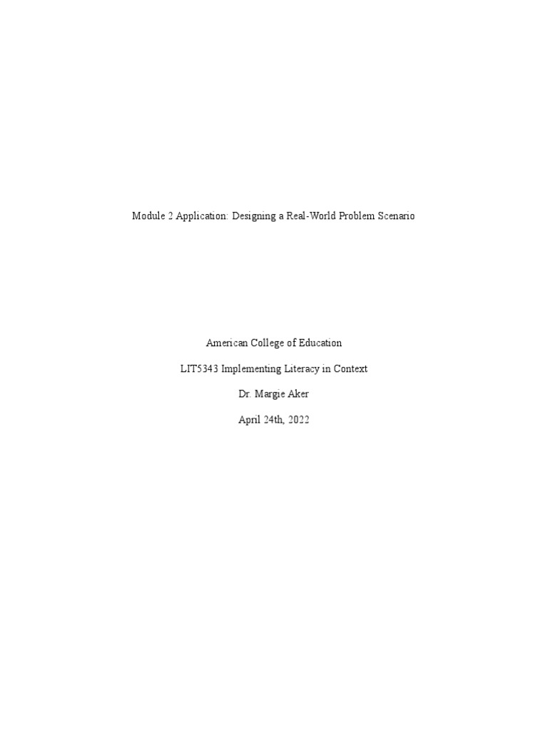 LIT5343 Module 2 Application | PDF | Learning | Cognition