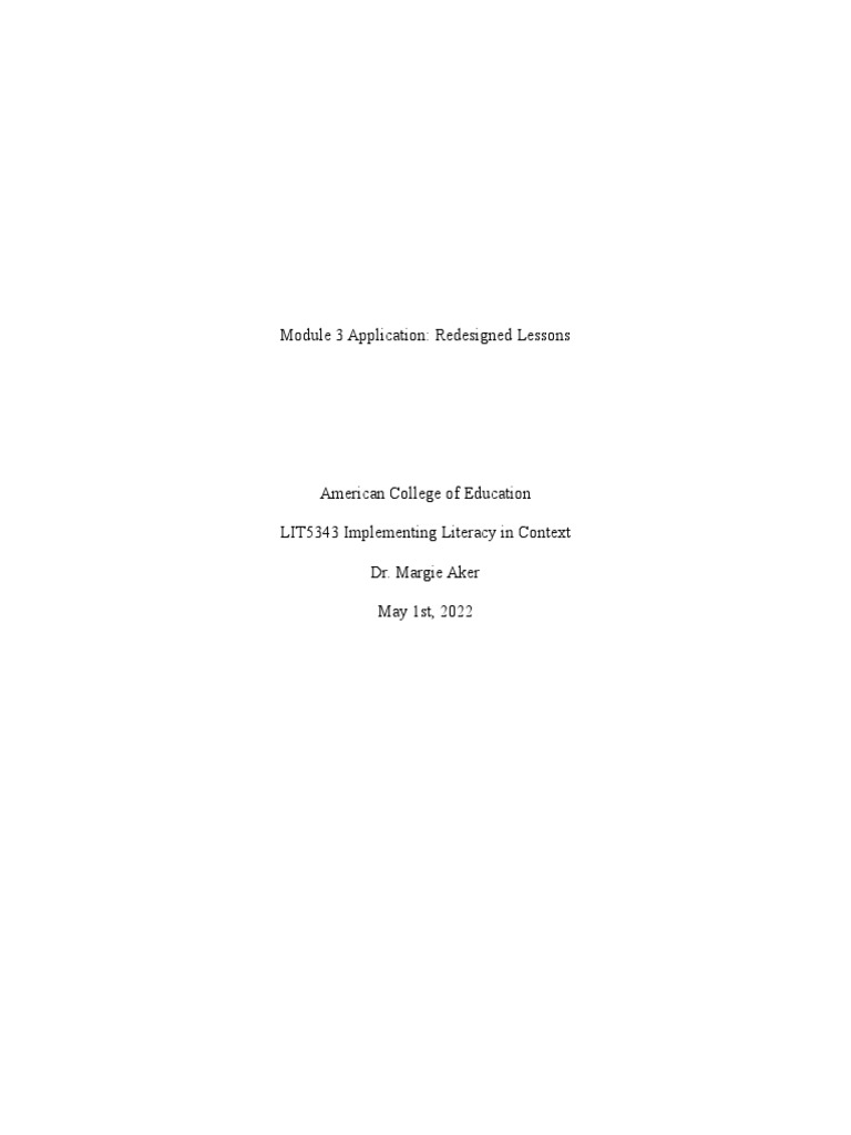 LIT5343 Module 3 Application | PDF