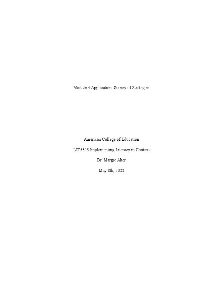 LIT5343 Module 4 Application | PDF