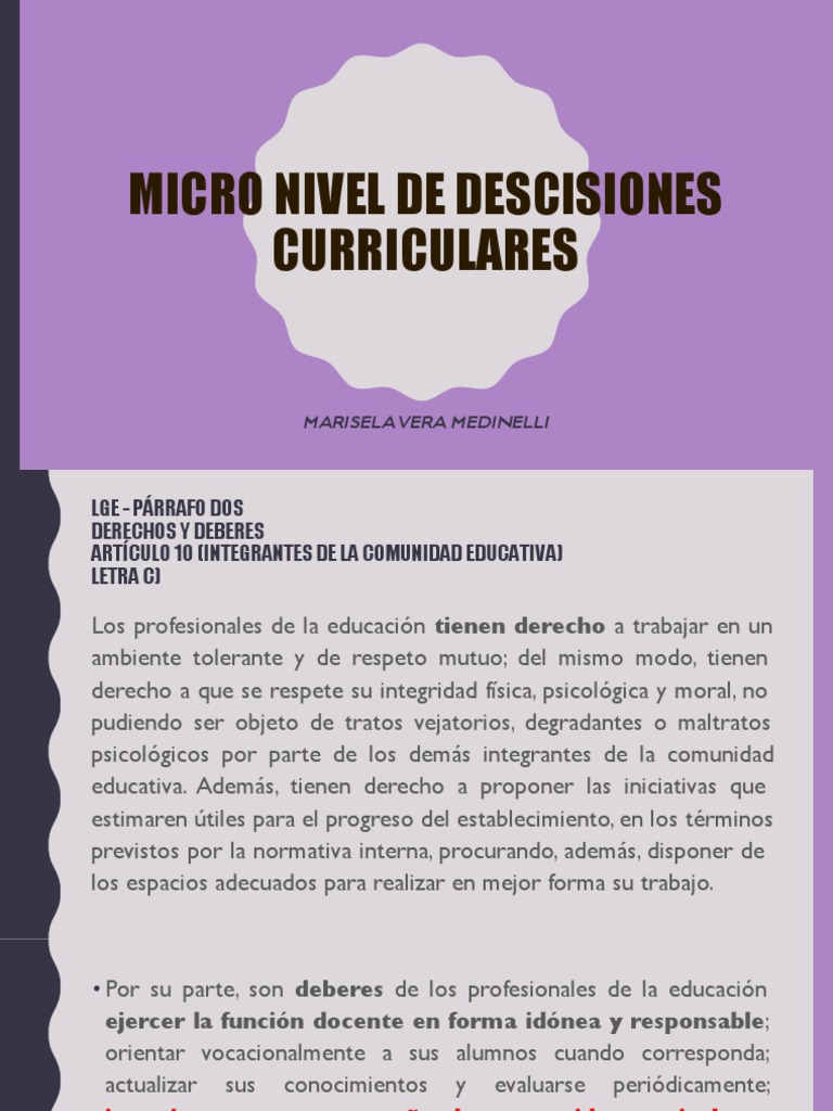 Micro nivel de decisiones curriculares: La planificación del profesor en el aula | PDF ...