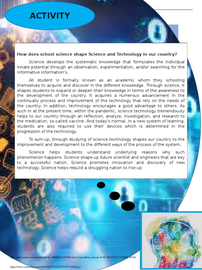 Activity STS | PDF | Science | Cognition