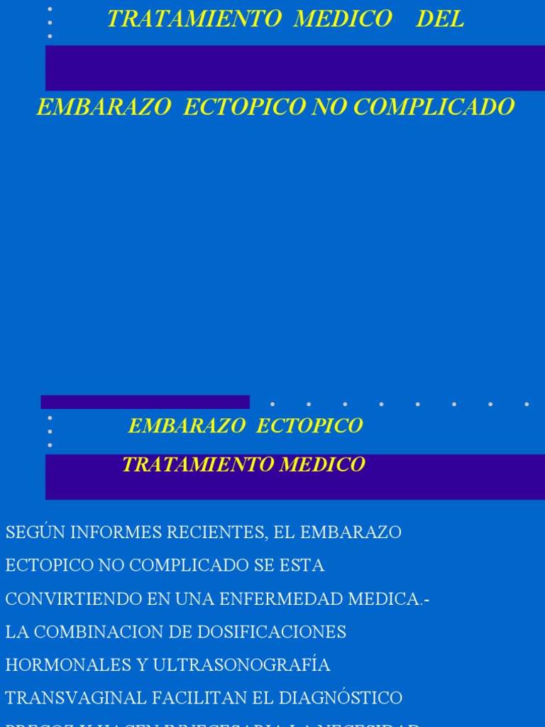 Tratamiento Embarazo Ectopico | PDF | El embarazo | Ultrasonido médico