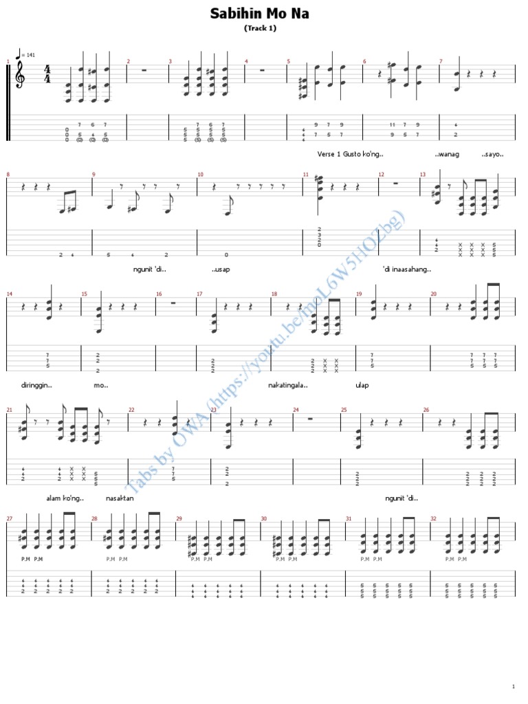Sabihin Mo Na - Tabs by OWA | PDF