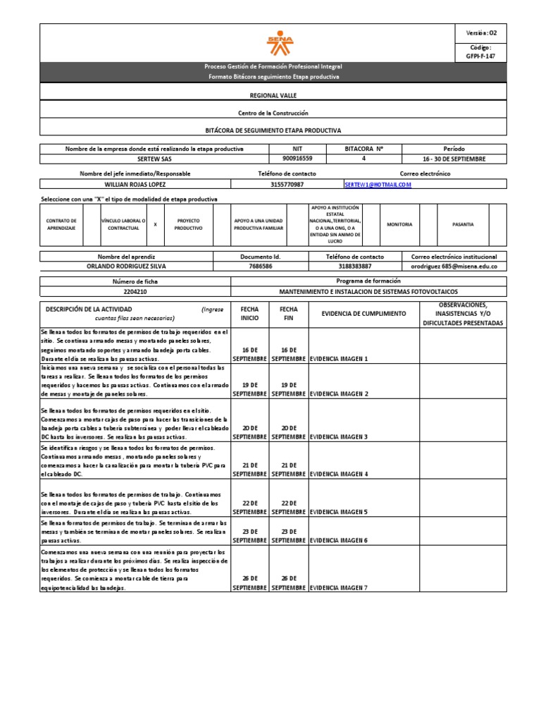 EVIDENCIA BITACORA 4 XLSX Firmada | PDF
